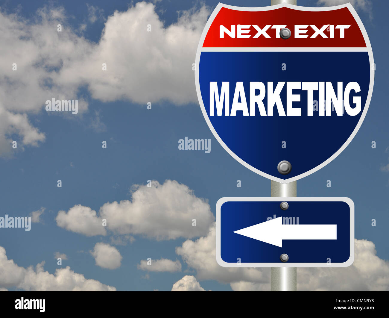 Marketing road sign Stock Photo - Alamy