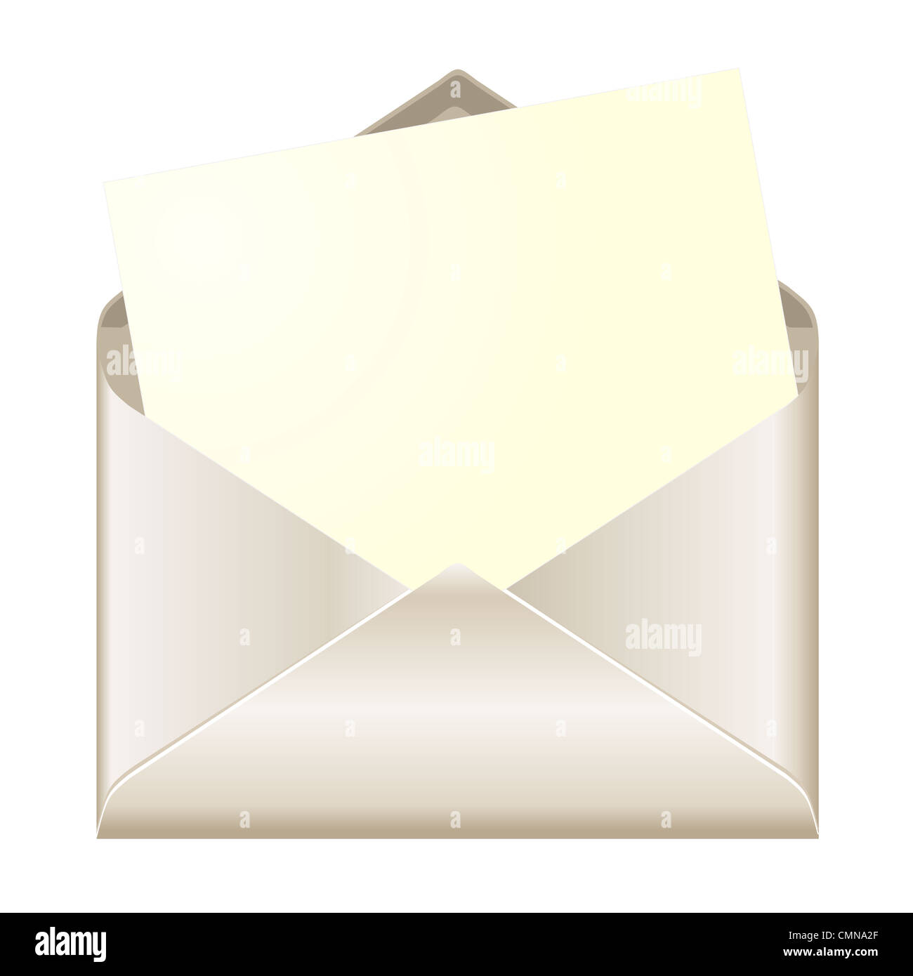Open envelope with card Stock Photo - Alamy