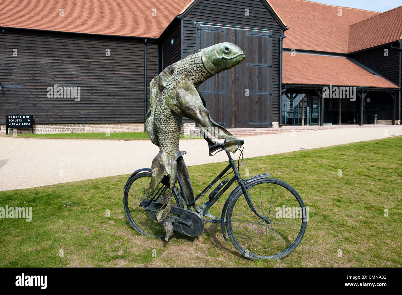 Steven Gregory's bronze sculpture, Fish on a Bike, installed at the ...