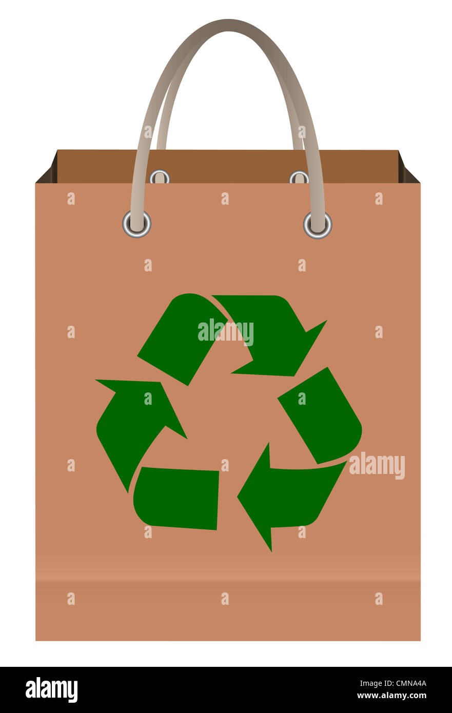 Paper bag with recycle symbol Stock Photo - Alamy