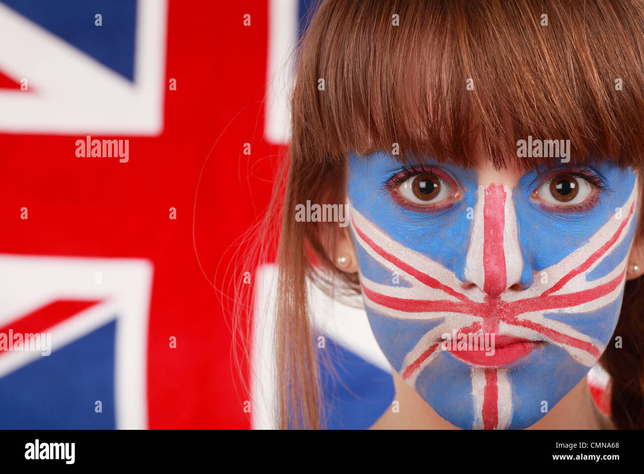 Face Paint And British Flag Stock Photos & Face Paint And British Flag ...