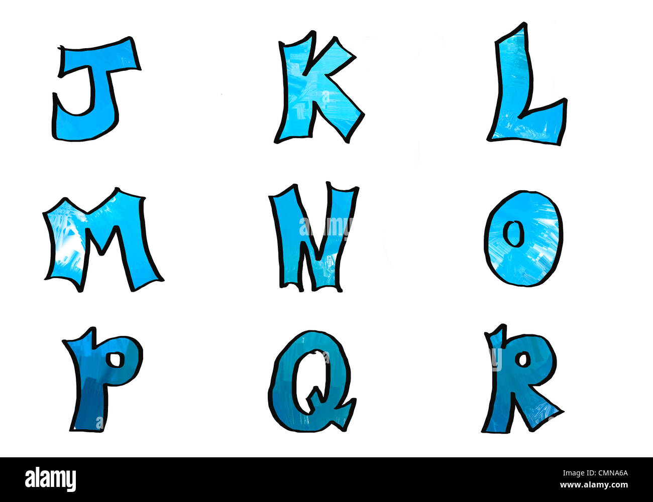 Letters isolated on white in digital colors Stock Photo - Alamy