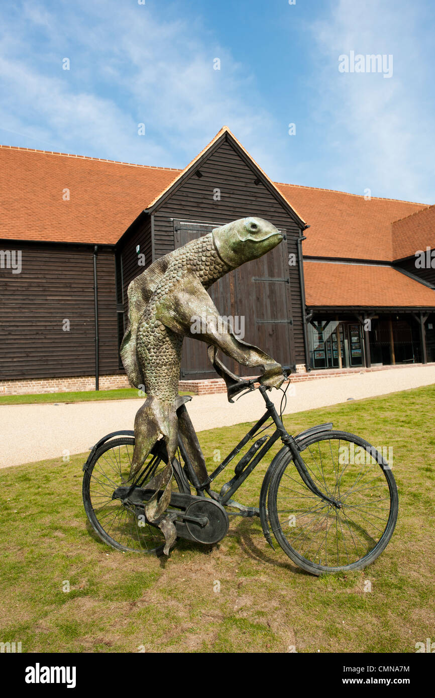 Steven Gregory's bronze sculpture, Fish on a Bike, installed at the ...