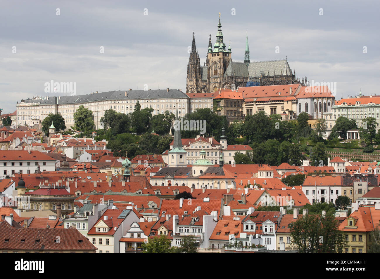 Prague Castle: view from the Tower at Charles Bridge Stock Photo - Alamy