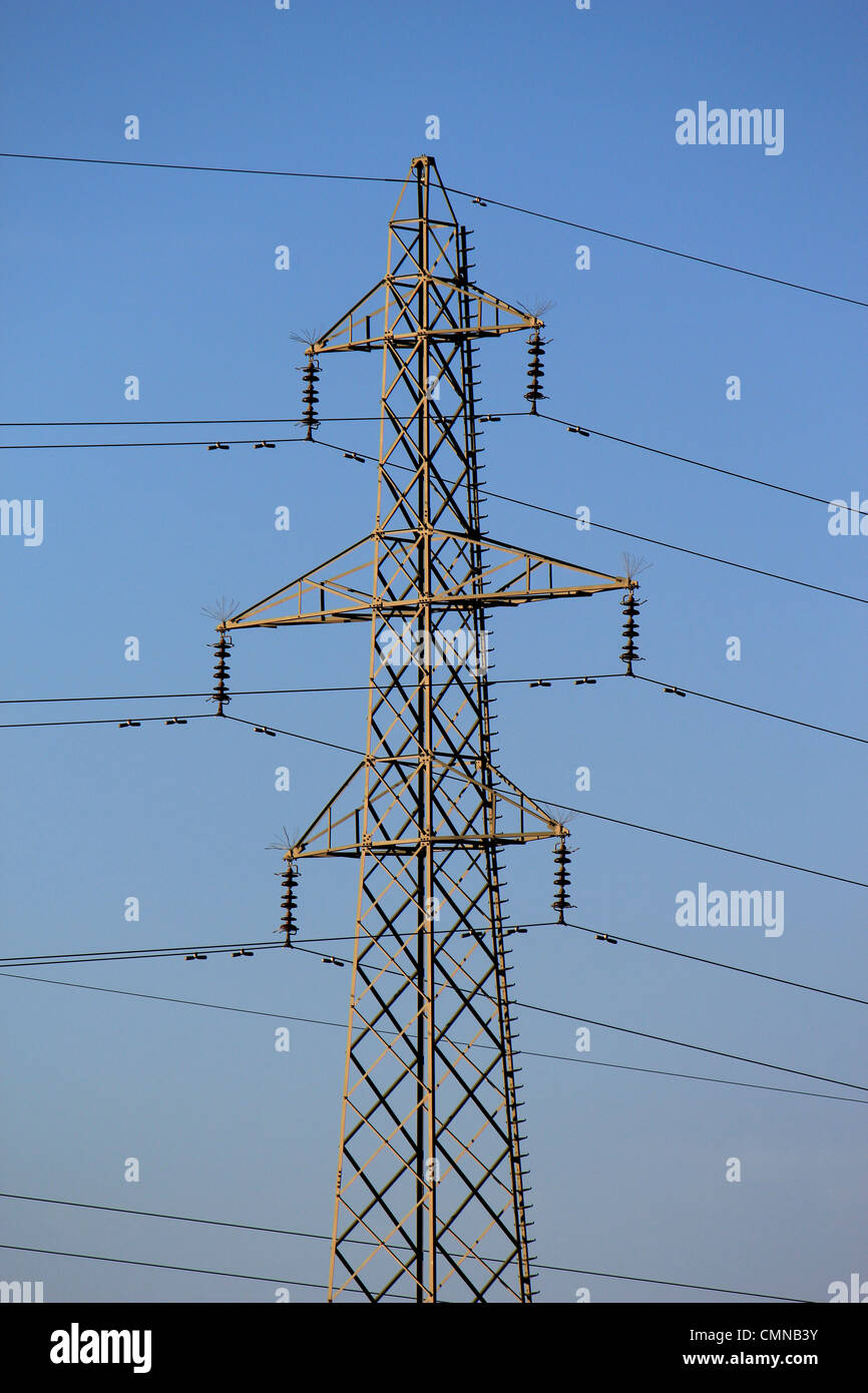 Electricity pylon top view hi-res stock photography and images - Alamy