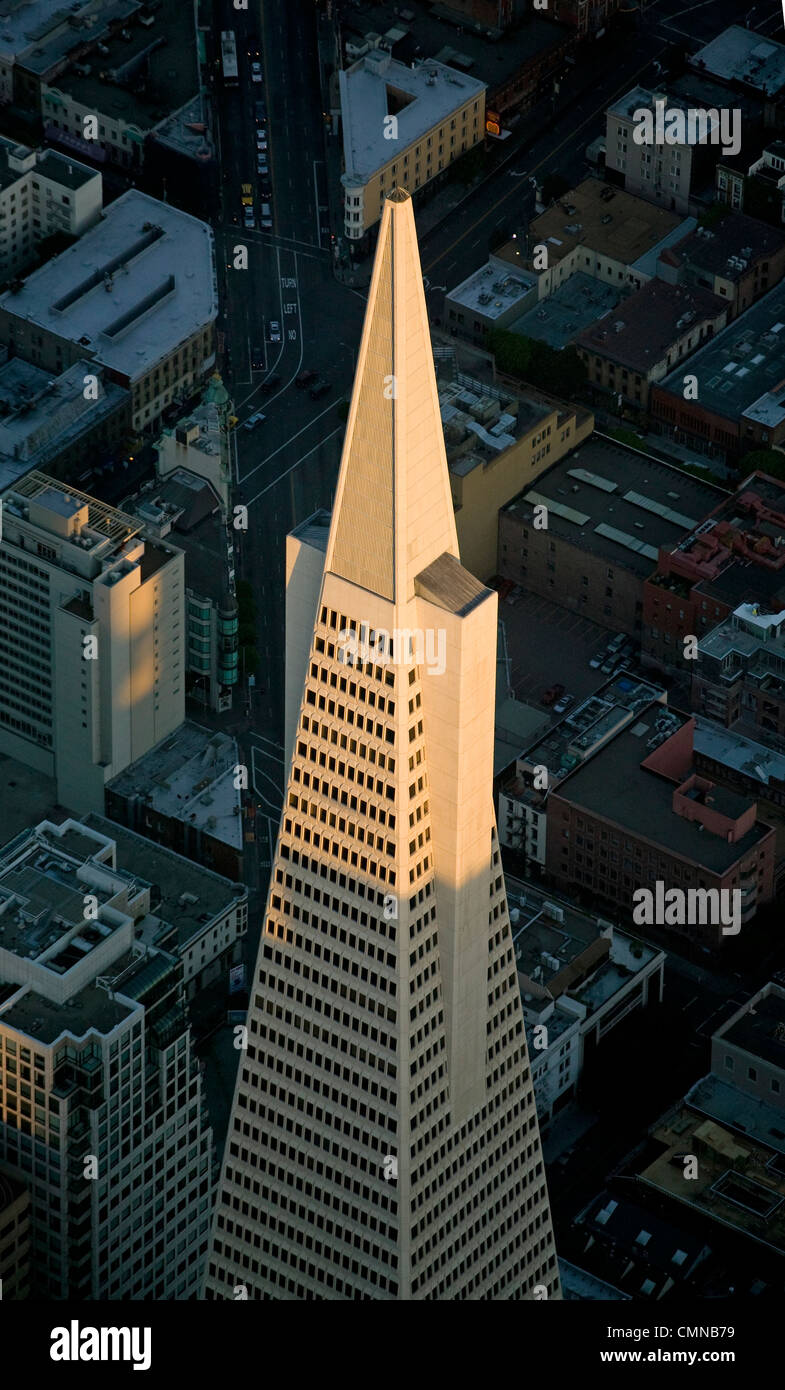 aerial photograph Transamerica pyramid skyscraper San Francisco Stock ...