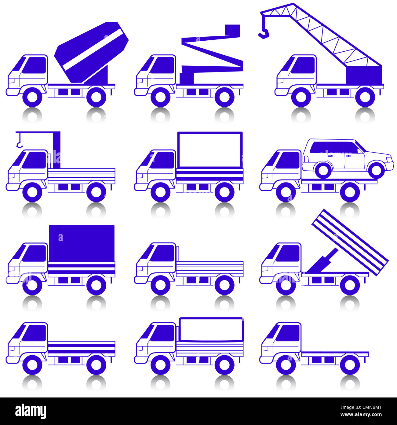 Set of vector icons - transportation symbols. Cars, vehicles. Car body ...