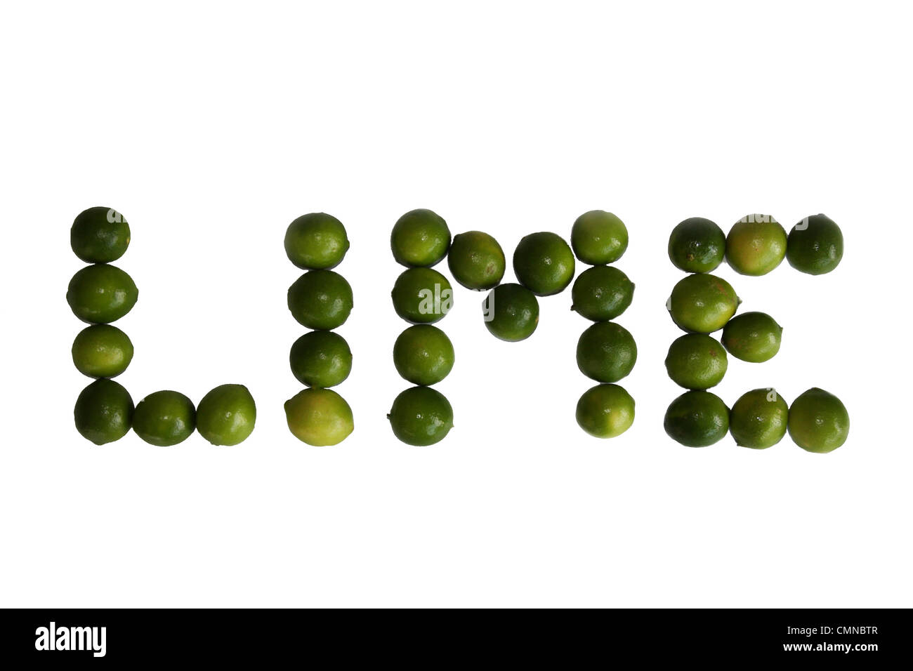 The word LIME using fresh fruit Stock Photo - Alamy