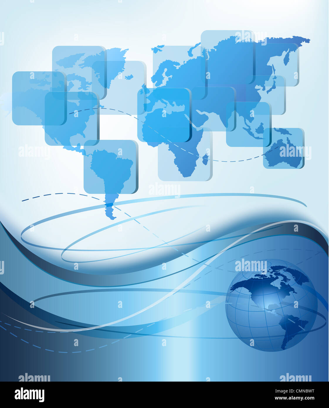 Abstract business background with world map Stock Photo - Alamy