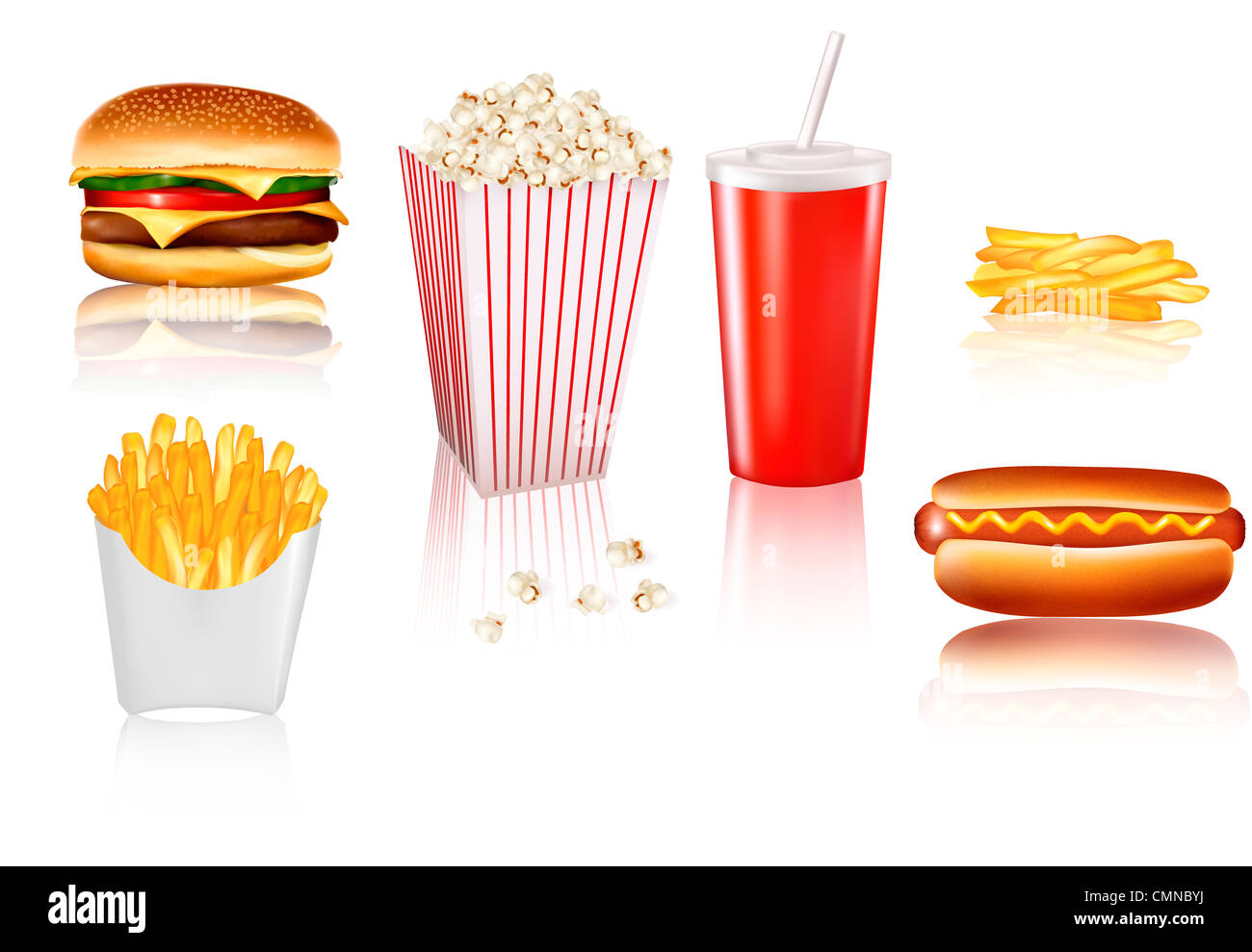 Set of fast food Stock Photo - Alamy