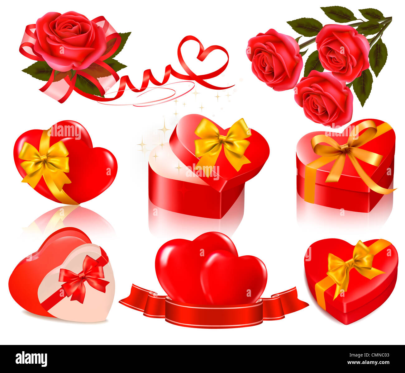 Set of valentine objects Stock Photo - Alamy