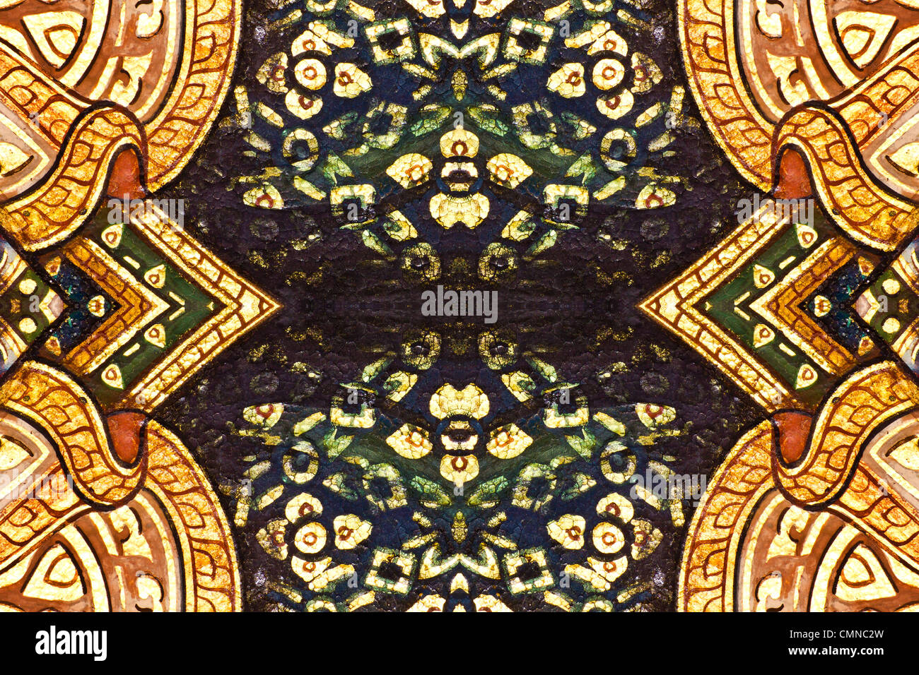 Vintage traditional Thai style art painting on temple Stock Photo - Alamy