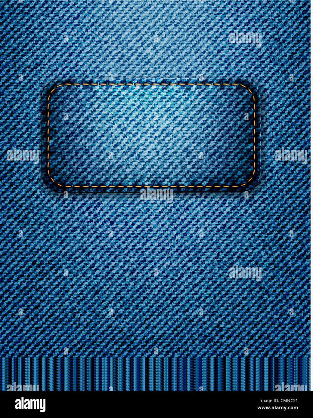 Jeans label on jeans background Stock Photo - Alamy