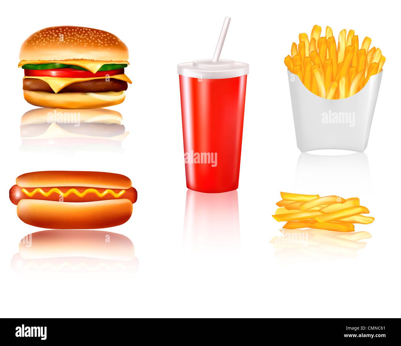 Set of fast food Stock Photo - Alamy