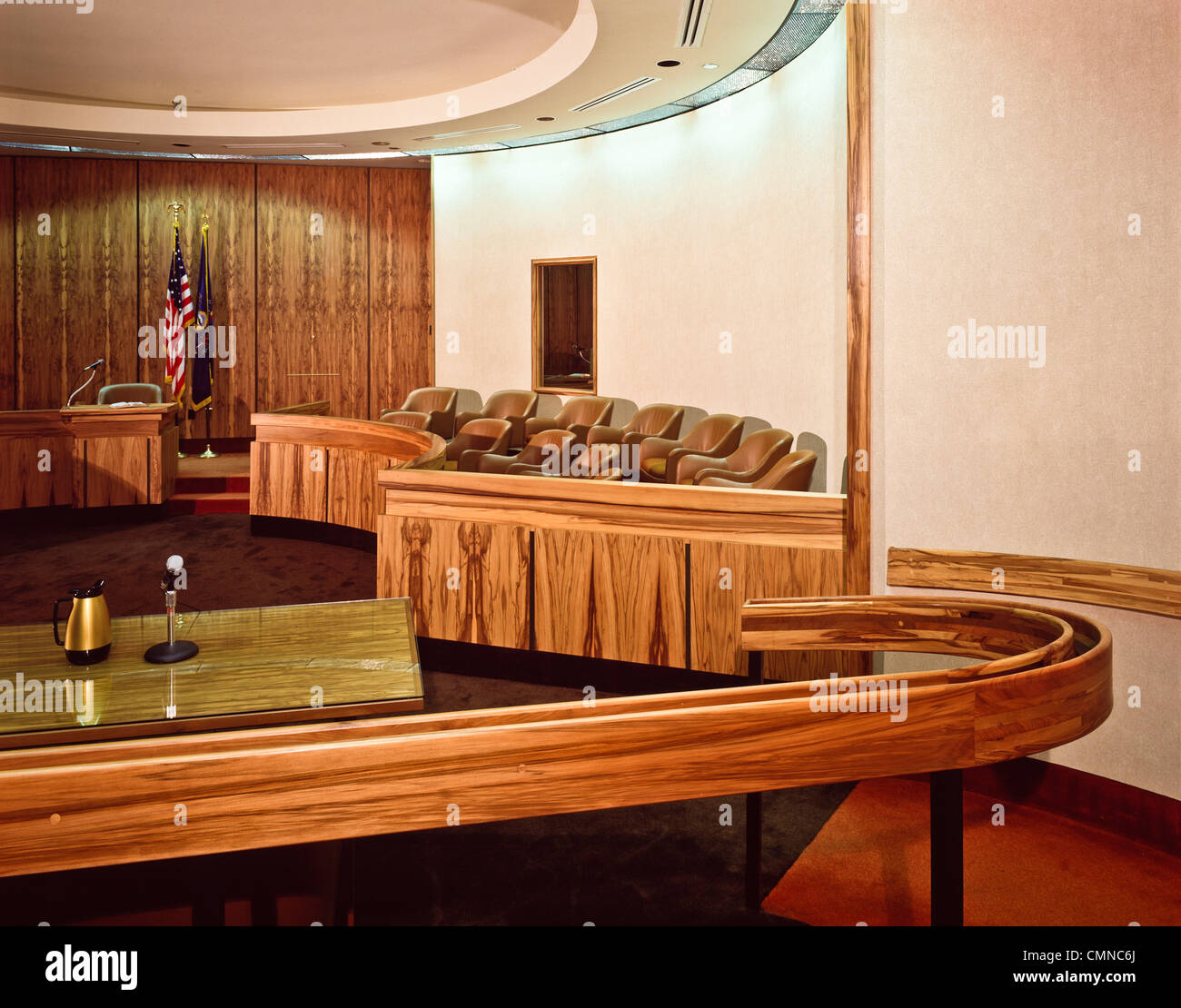 Architectural interior of court room Stock Photo - Alamy