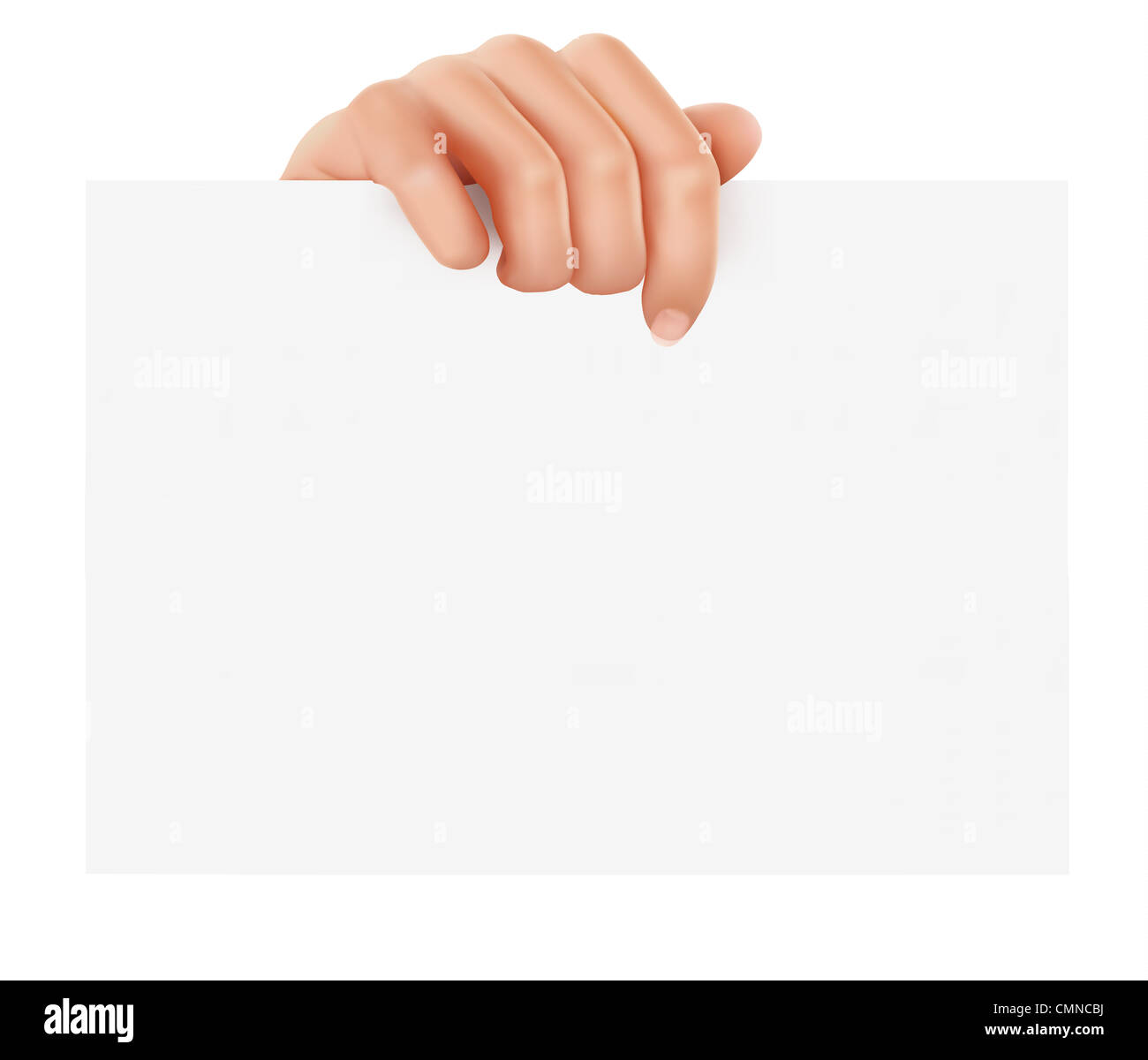 Hand holding piece of paper Stock Photo - Alamy