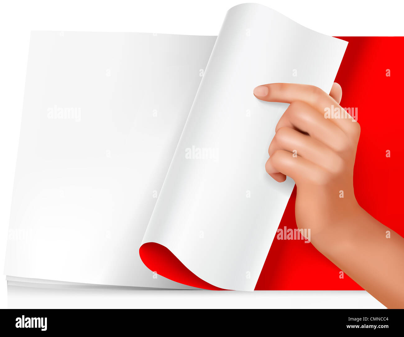 Hand flipping a page Stock Photo - Alamy