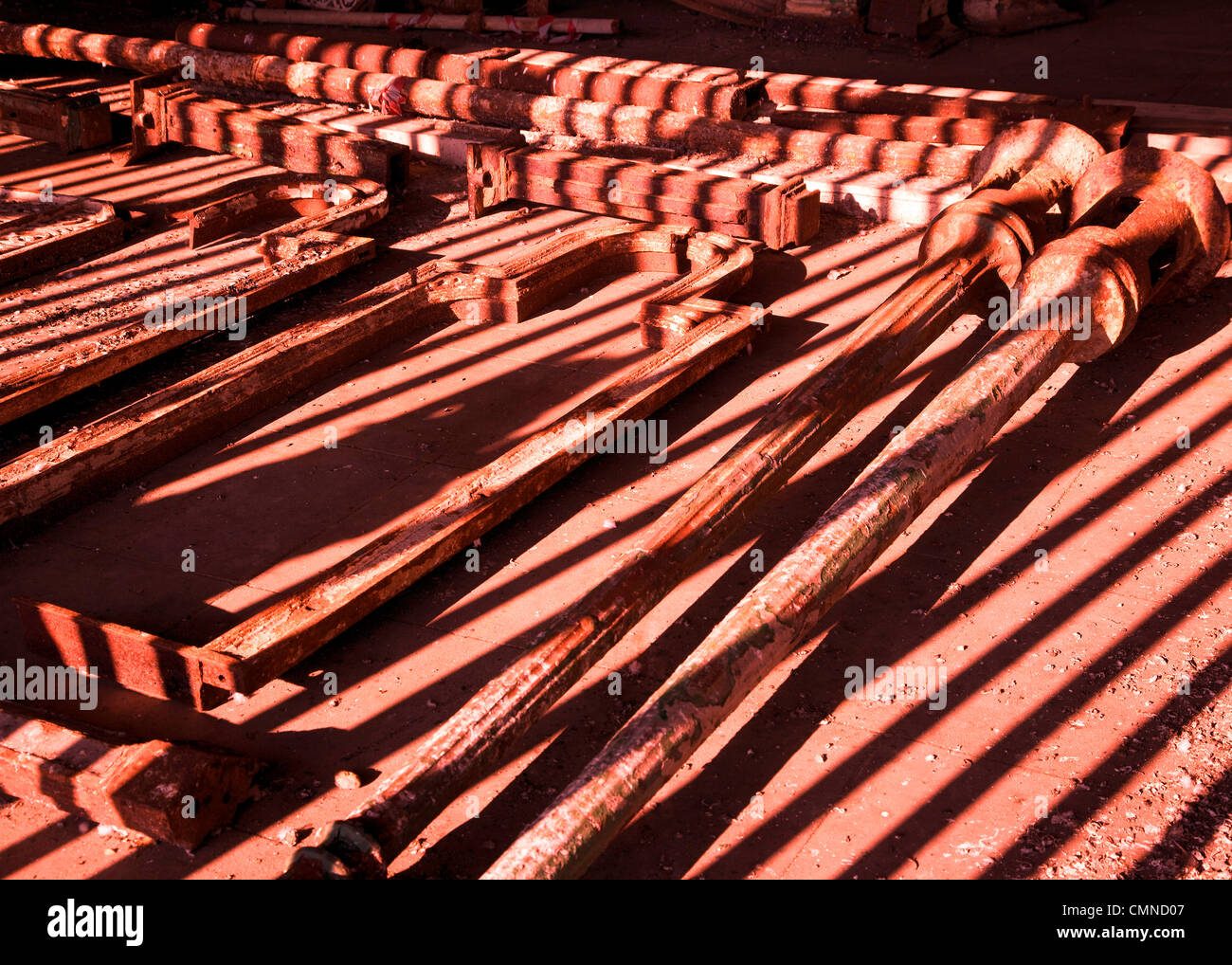 Reclaimed scrap metal in shadow Stock Photo - Alamy