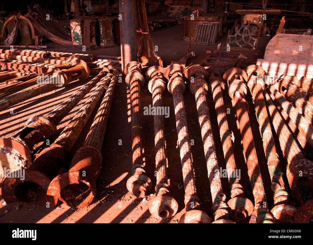 Reclaimed scrap metal in shadow Stock Photo - Alamy
