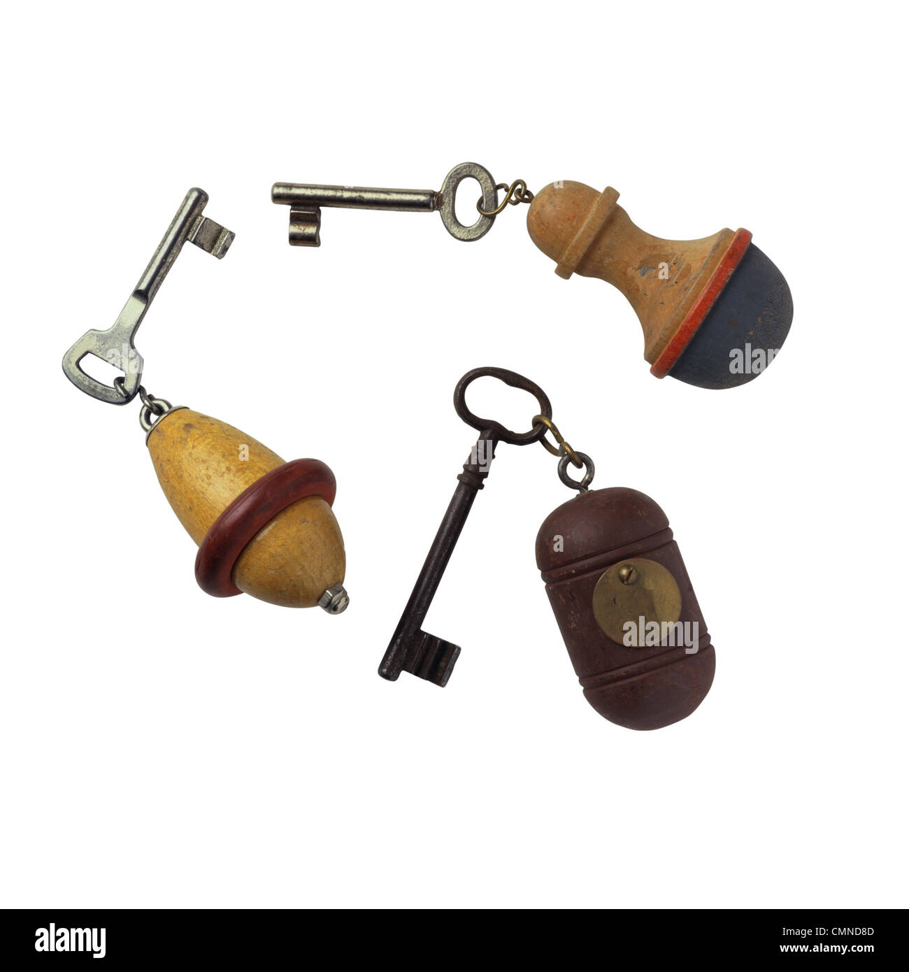 Old keys on white background Stock Photo - Alamy