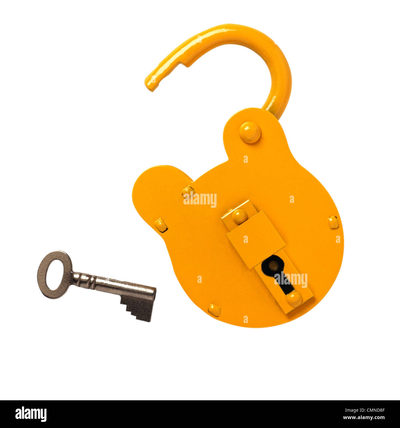 Gold key lock on Cut Out Stock Images & Pictures - Alamy