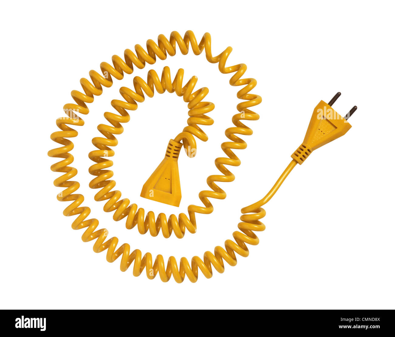 Orange electric plug isolated on white background Stock Photo - Alamy