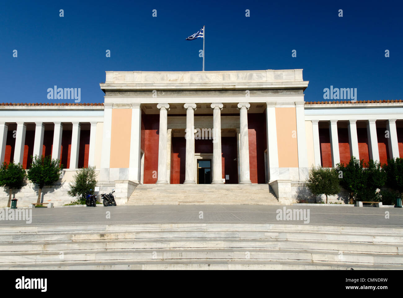 Athens. Greece. View of the neoclassical facade of the National ...