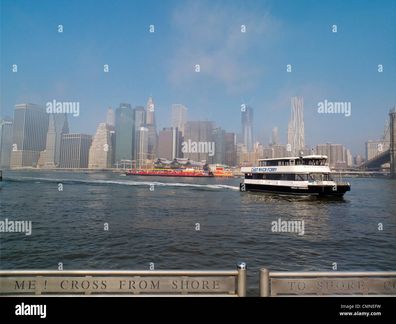 ferry under the Brooklyn Bridge Stock Photo - Alamy