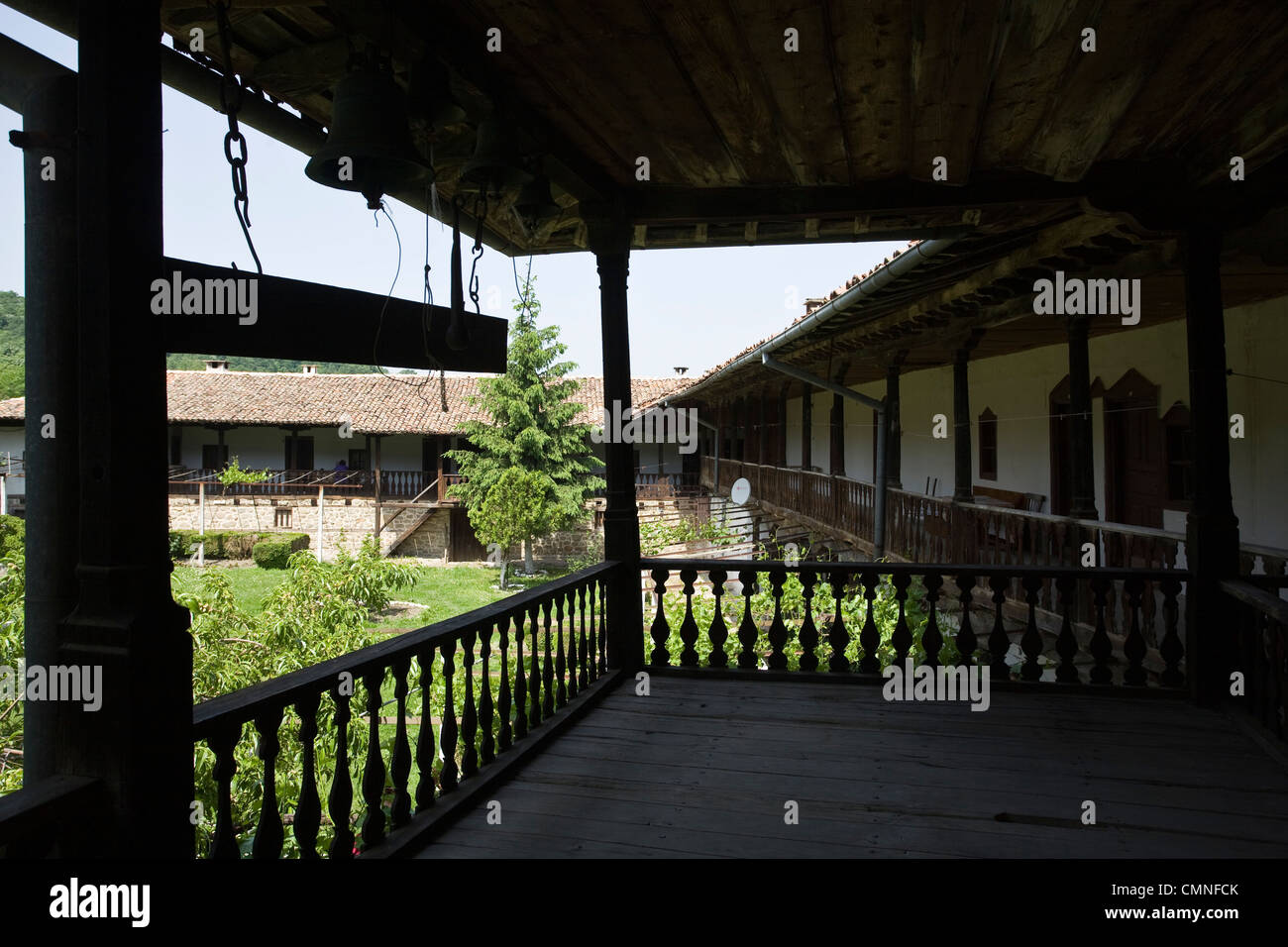 Kapinovski Monastery, courtyard with wooden semantron, Veliko Tarnovo ...