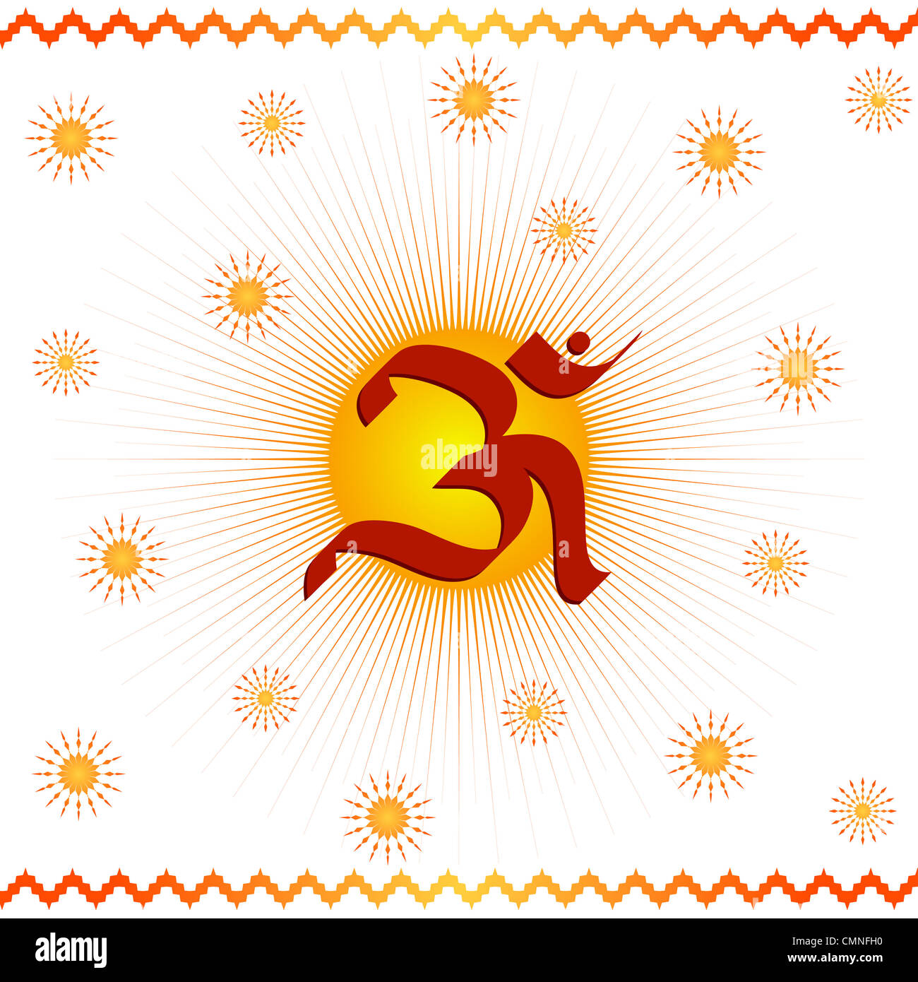 Indian divine OM symbol with stars pattern Stock Photo - Alamy