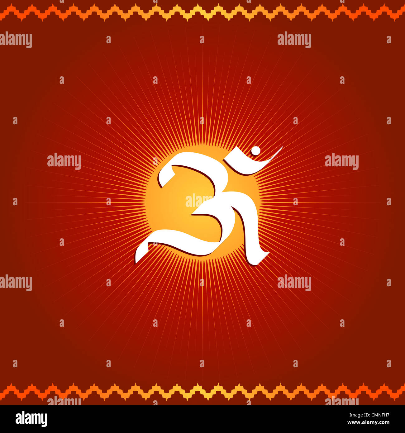Indian divine OM symbol on sun Stock Photo - Alamy