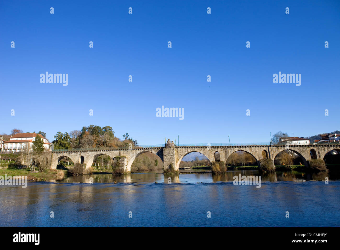 ancient roman bridge of Ponte da Barca in the north of Portugal Stock ...