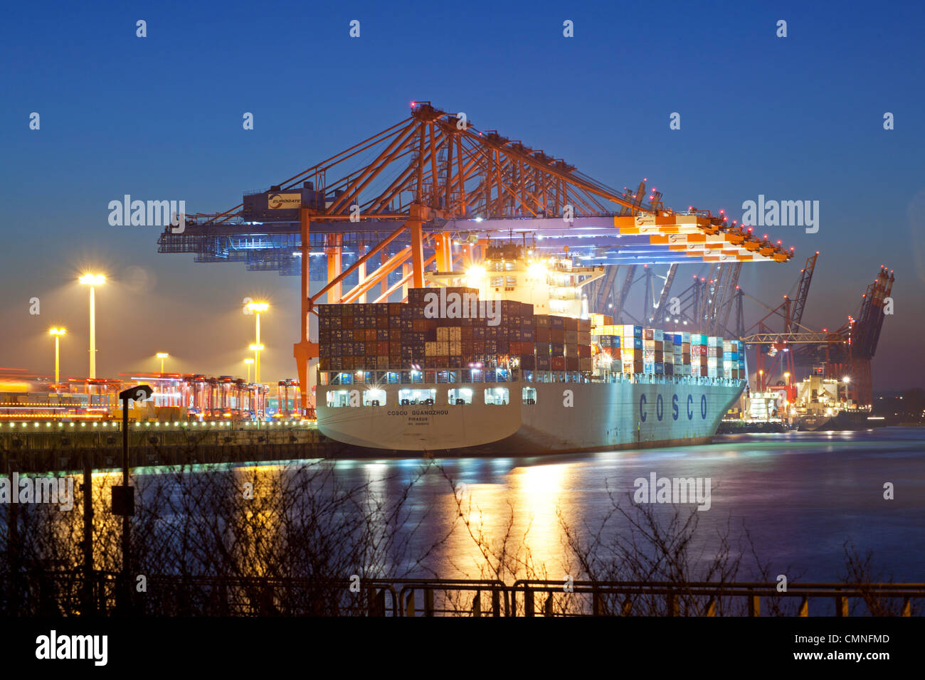 container terminal at the Port of Hamburg, Germany Stock Photo - Alamy