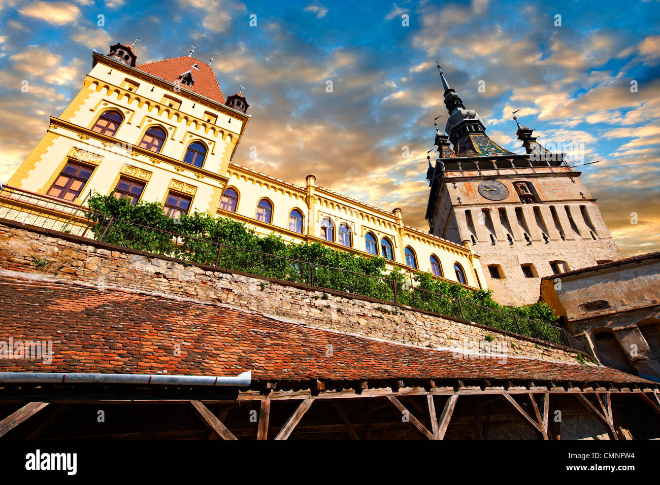 Medieval clock tower & gate of Sighisoara Saxon fortified medieval ...