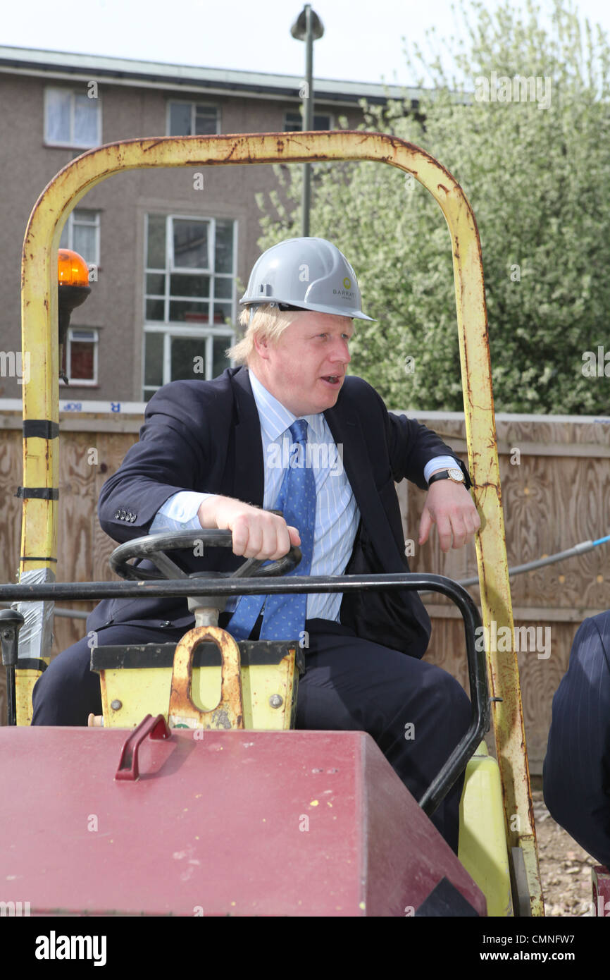 Boris Johnson visits a Housing project by Evolution in Edgware North ...