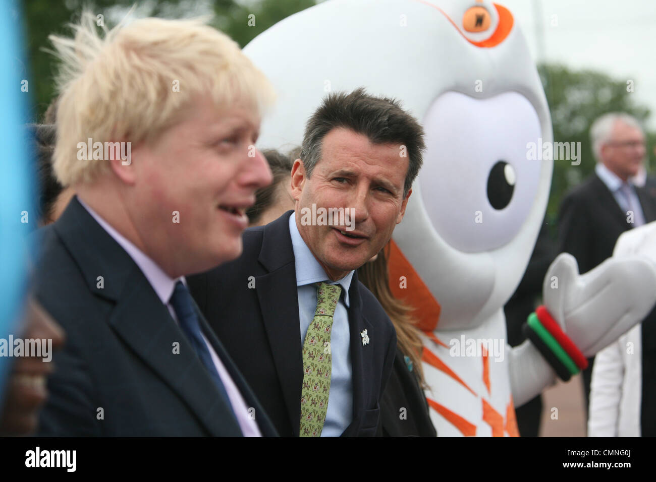 seb coe and boris johnson visit a school in north London to promote the ...