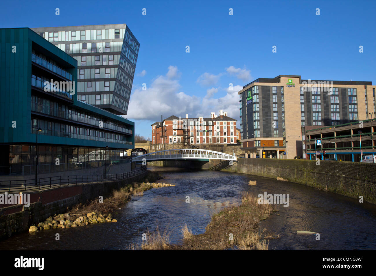 Modern UK buildings in Sheffield city center South Yorkshire England ...