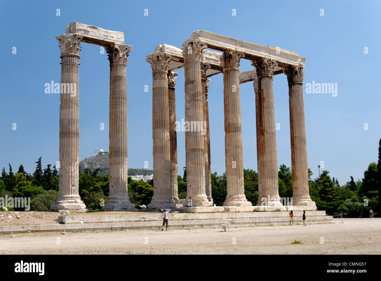Athens. Greece. The Temple of Olympian Zeus, the largest temple in ...