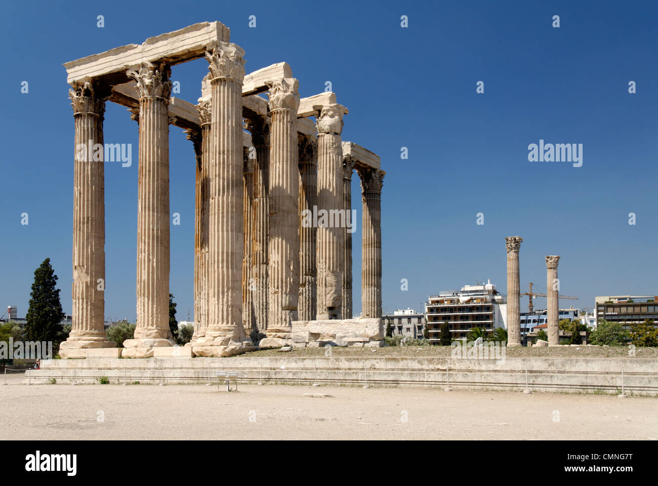 Athens. Greece. The Temple of Olympian Zeus, the largest temple in ...