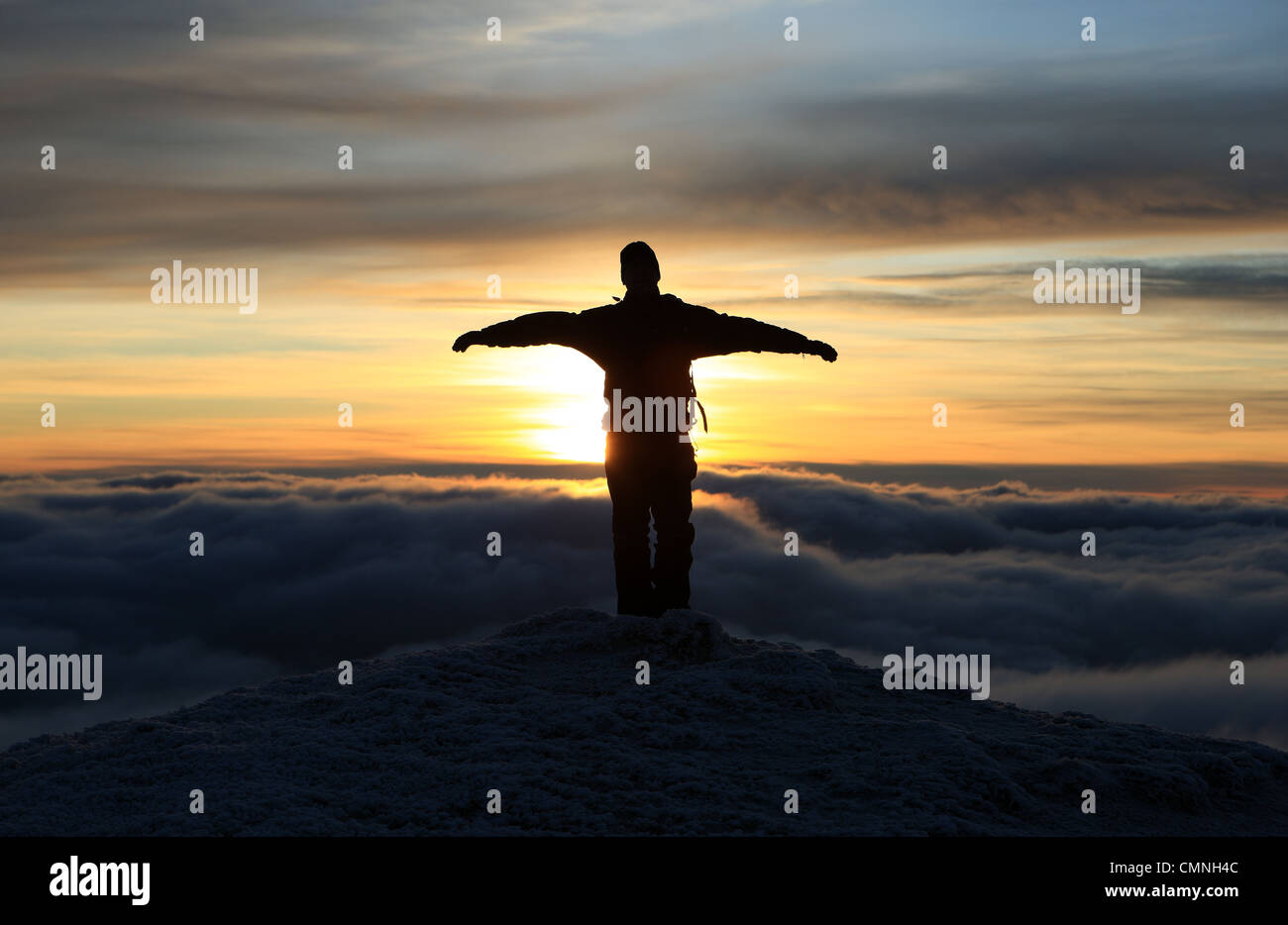 Snow inversion mountain sunset hi-res stock photography and images - Alamy