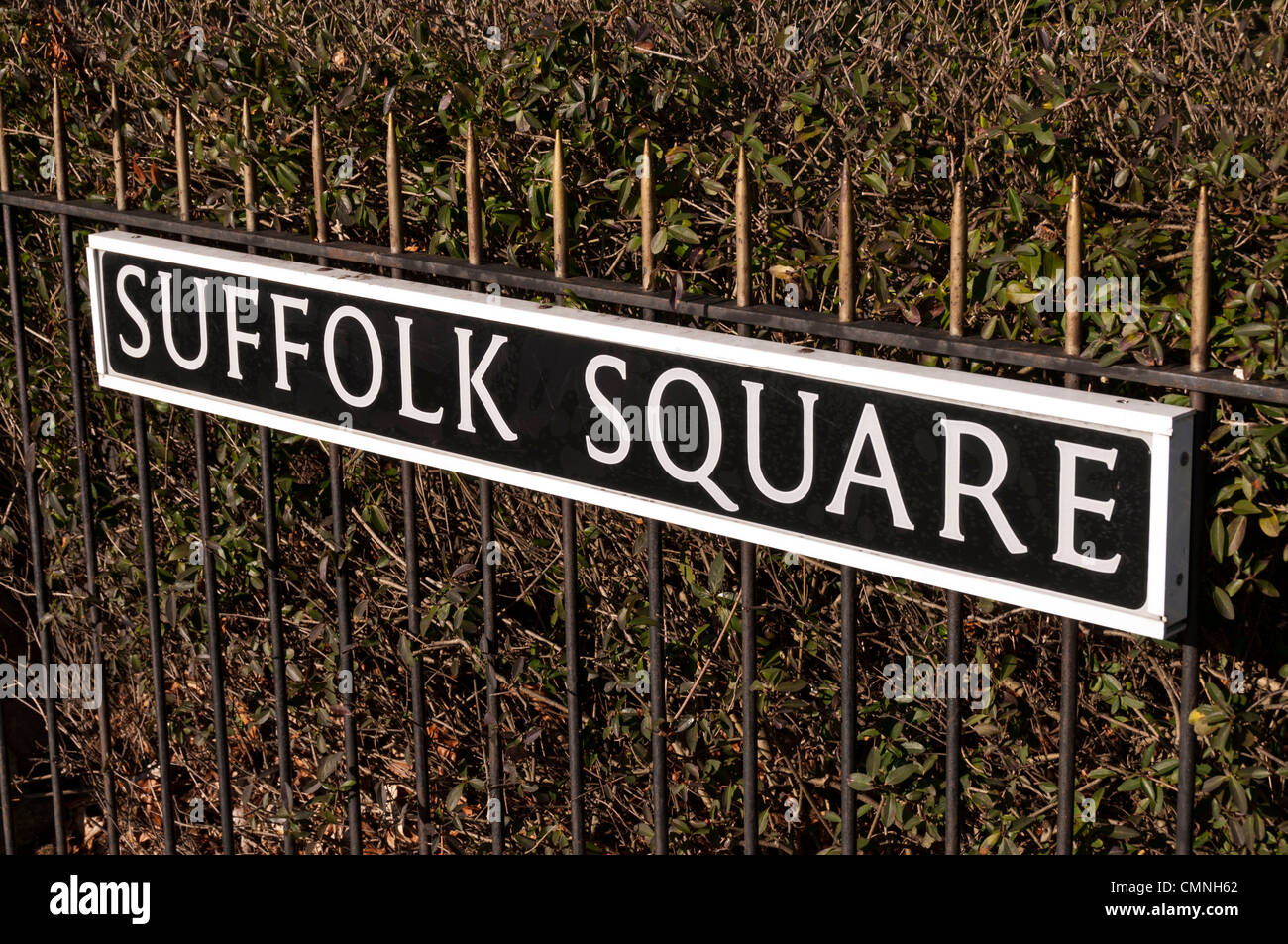 Suffolk Square street sign, Cheltenham, Gloucestershire, UK Stock Photo ...