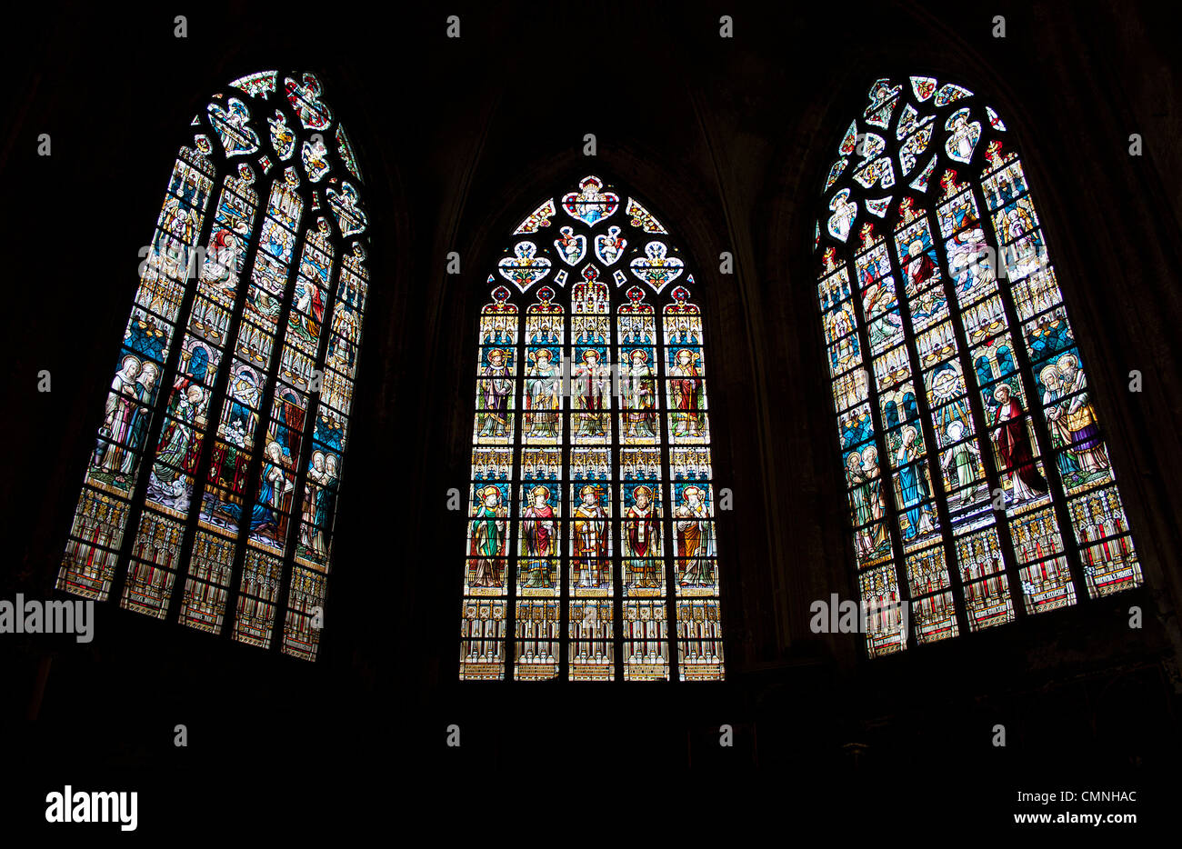 Stained glass windows, Saint Salvator Cathedral, Bruges Stock Photo - Alamy