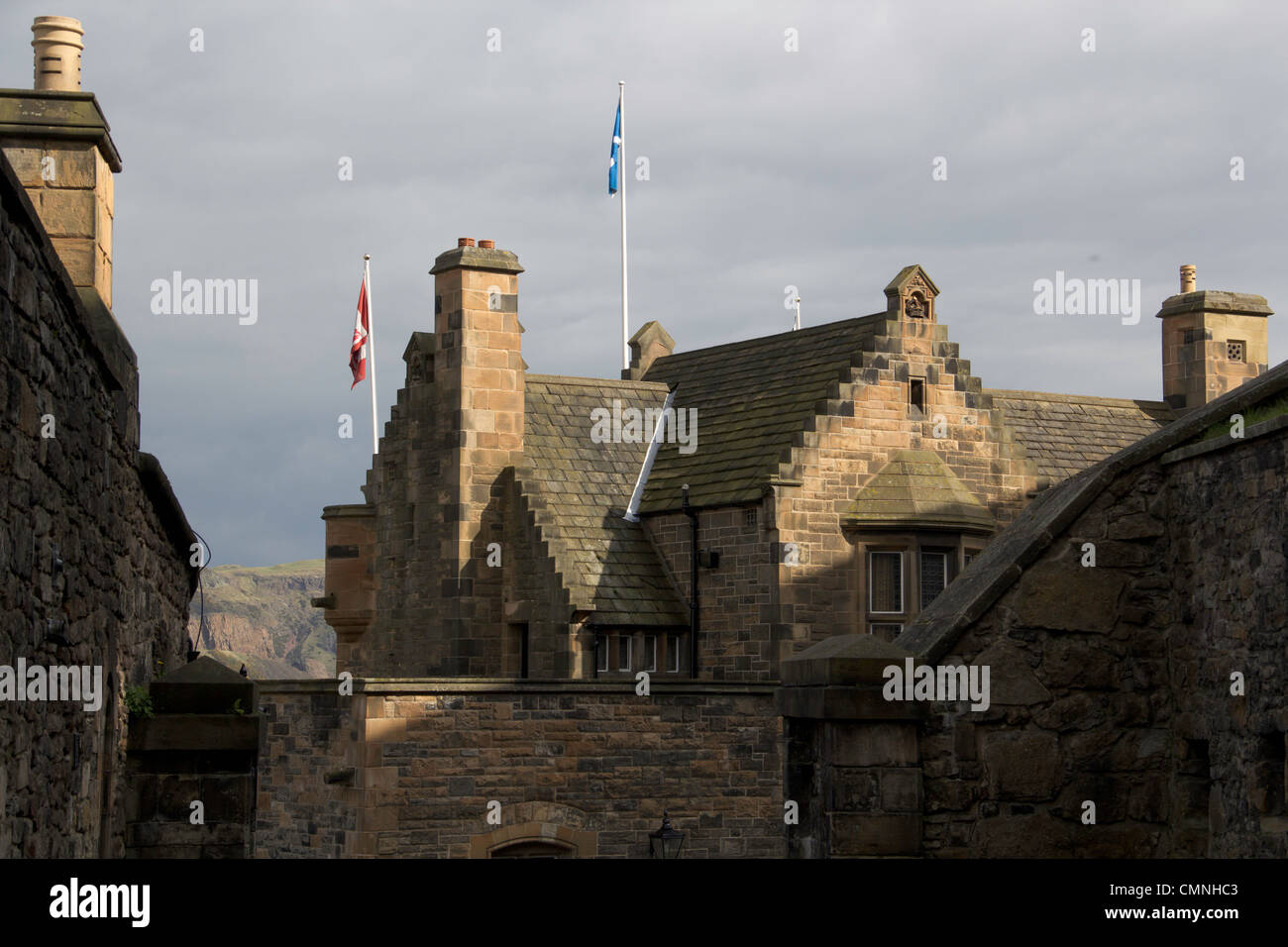Structure of Edinburgh Castle - view of the building inside the castle ...