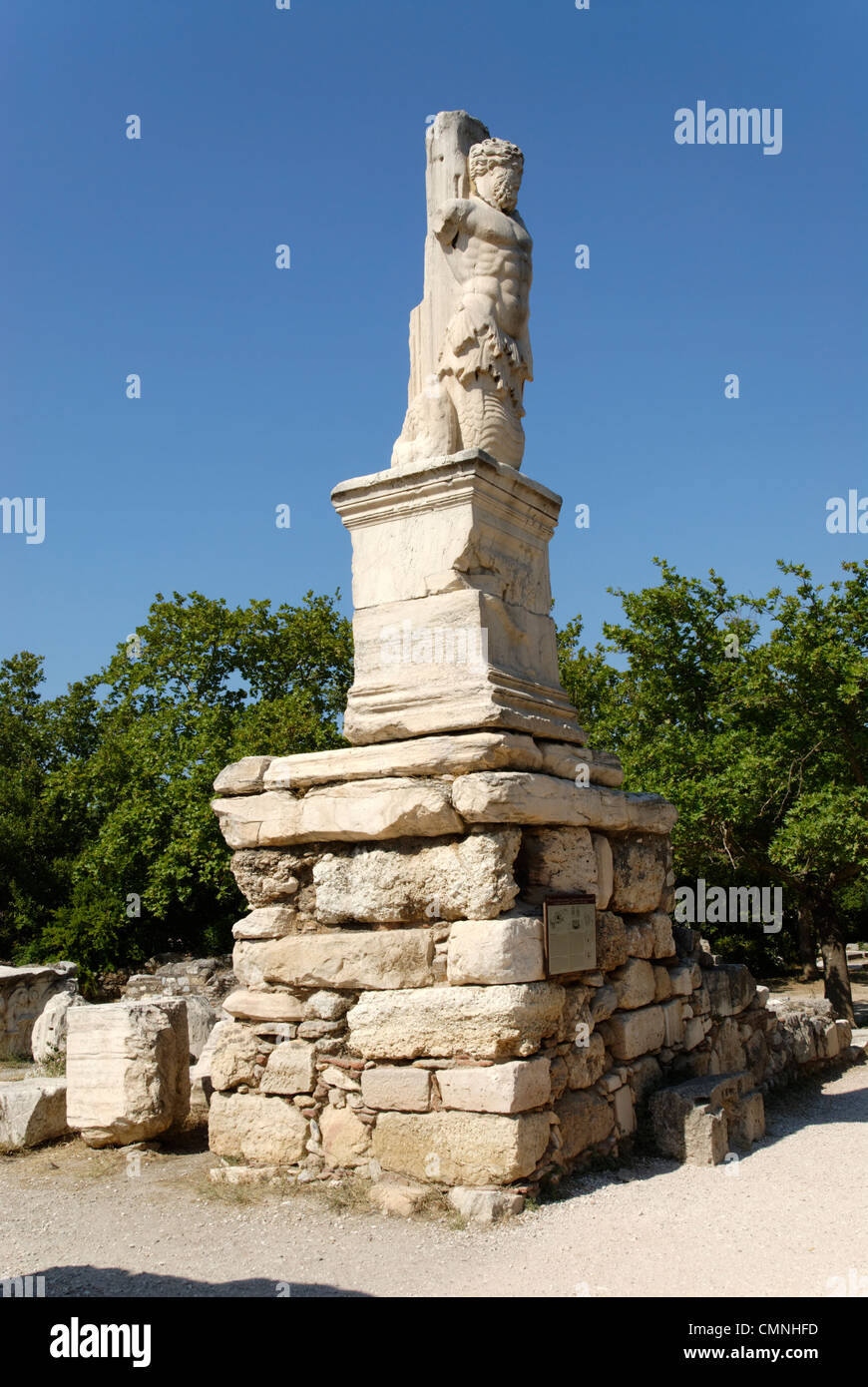 Ancient Agora. Athens. Greece. View of colossal Triton statue from ...