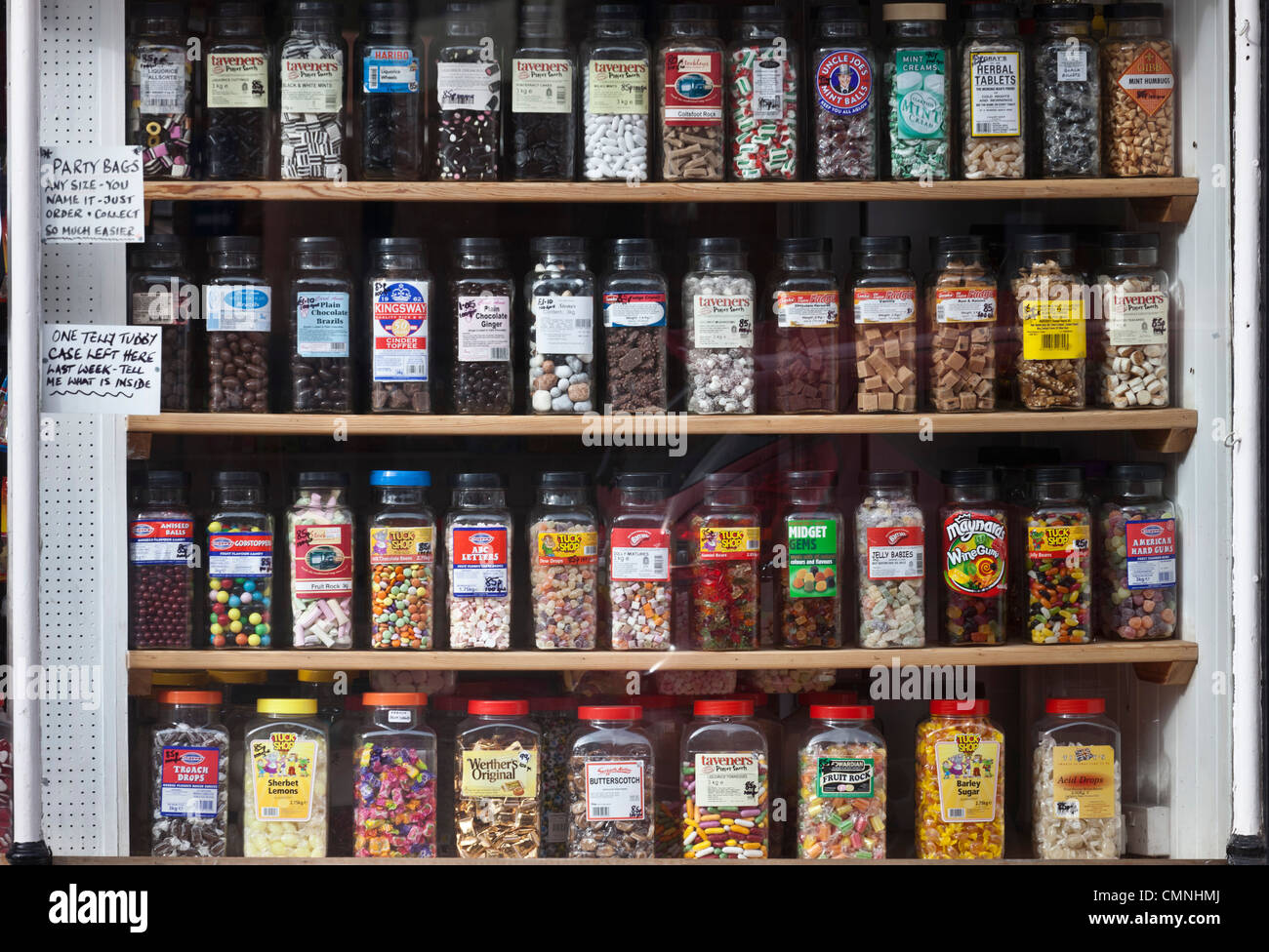 The front window of a traditional sweet shop in the Worcestershire town ...