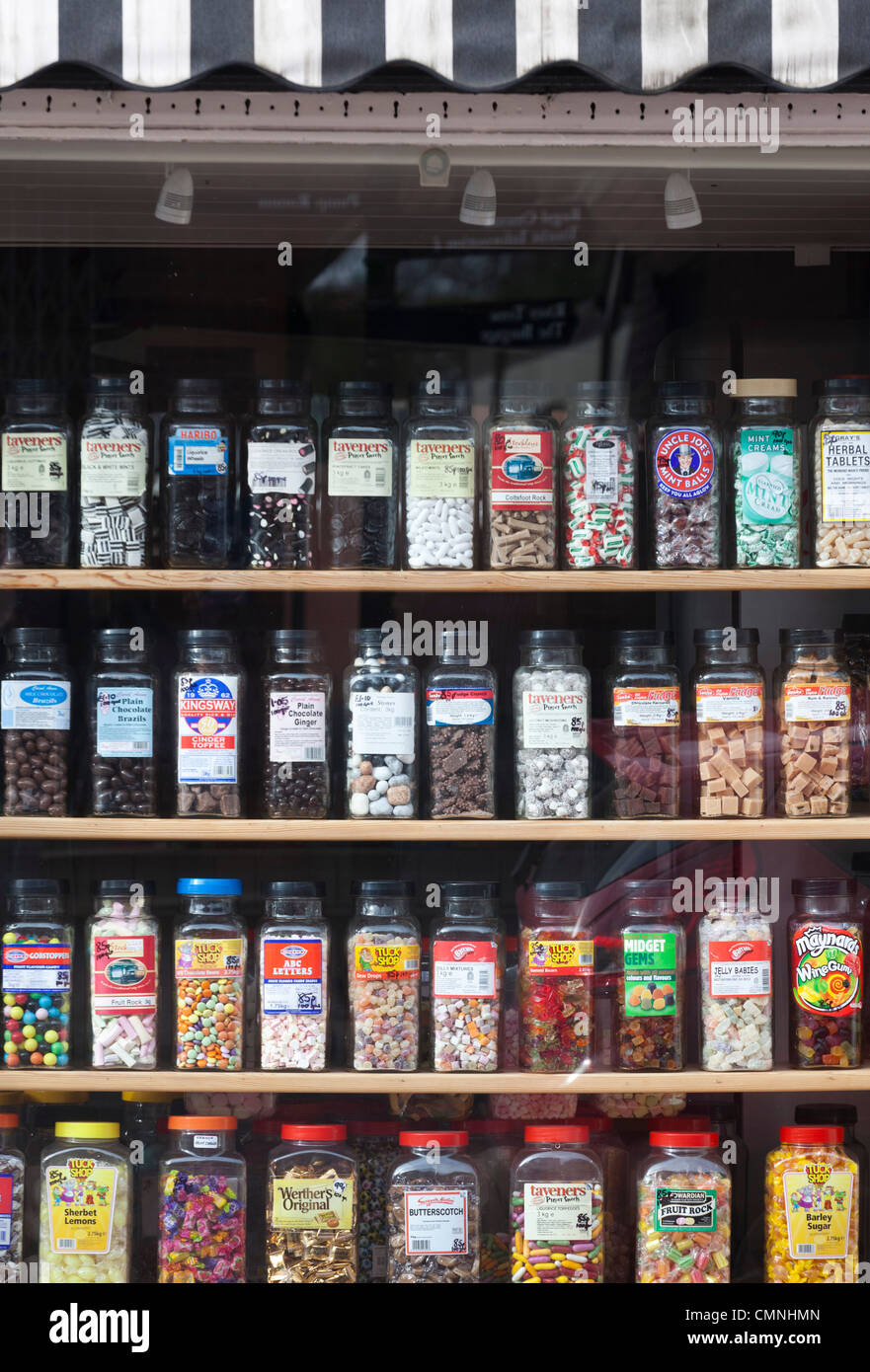 The front window of a traditional sweet shop in the Worcestershire town ...
