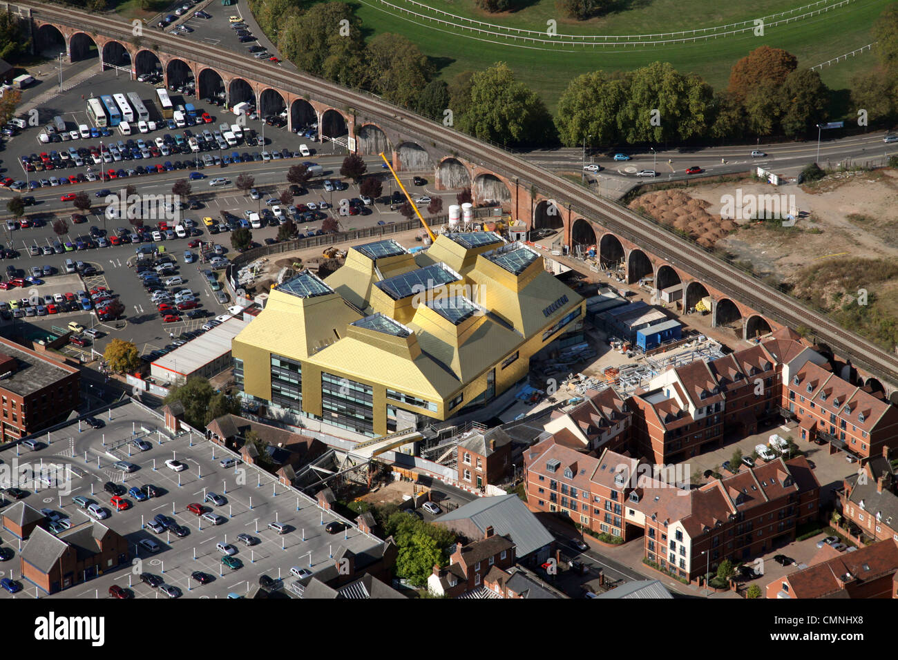 Aerial view of The Hive (a library created by university and city ...