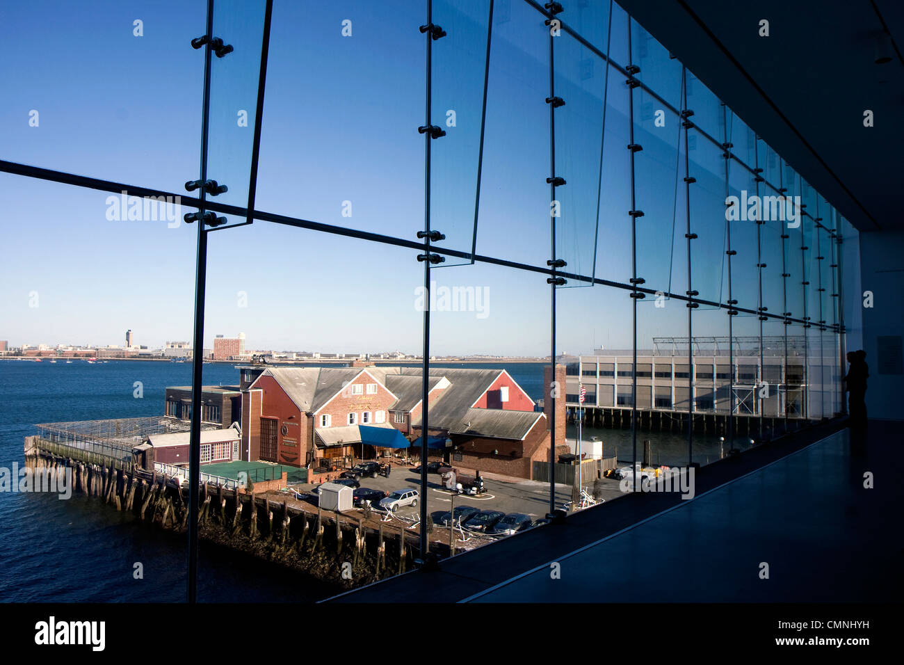 View to the coastline from the ICA Boston Museum at sunset Stock Photo ...