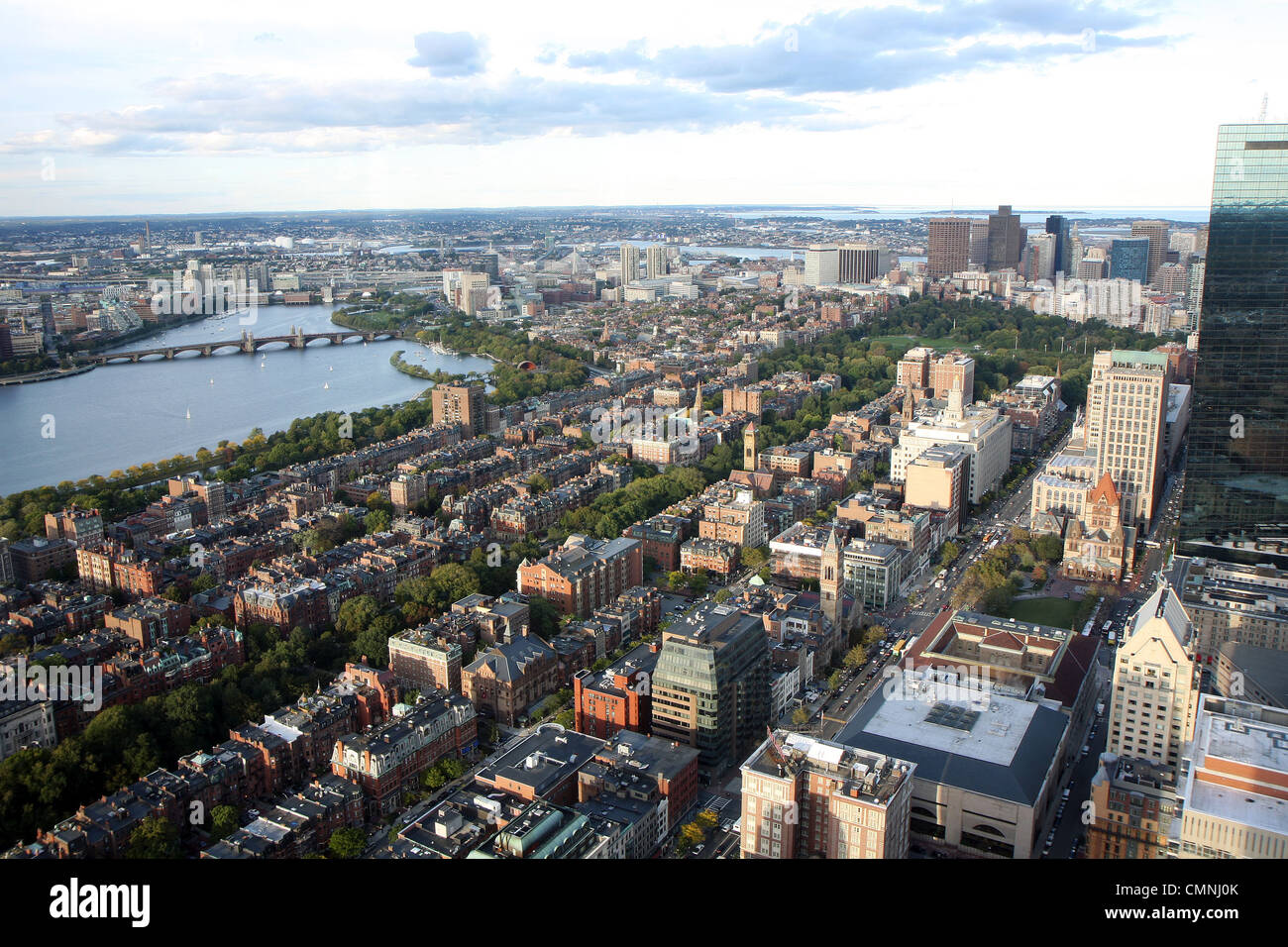 Boston's panoramic view at sunset Stock Photo - Alamy