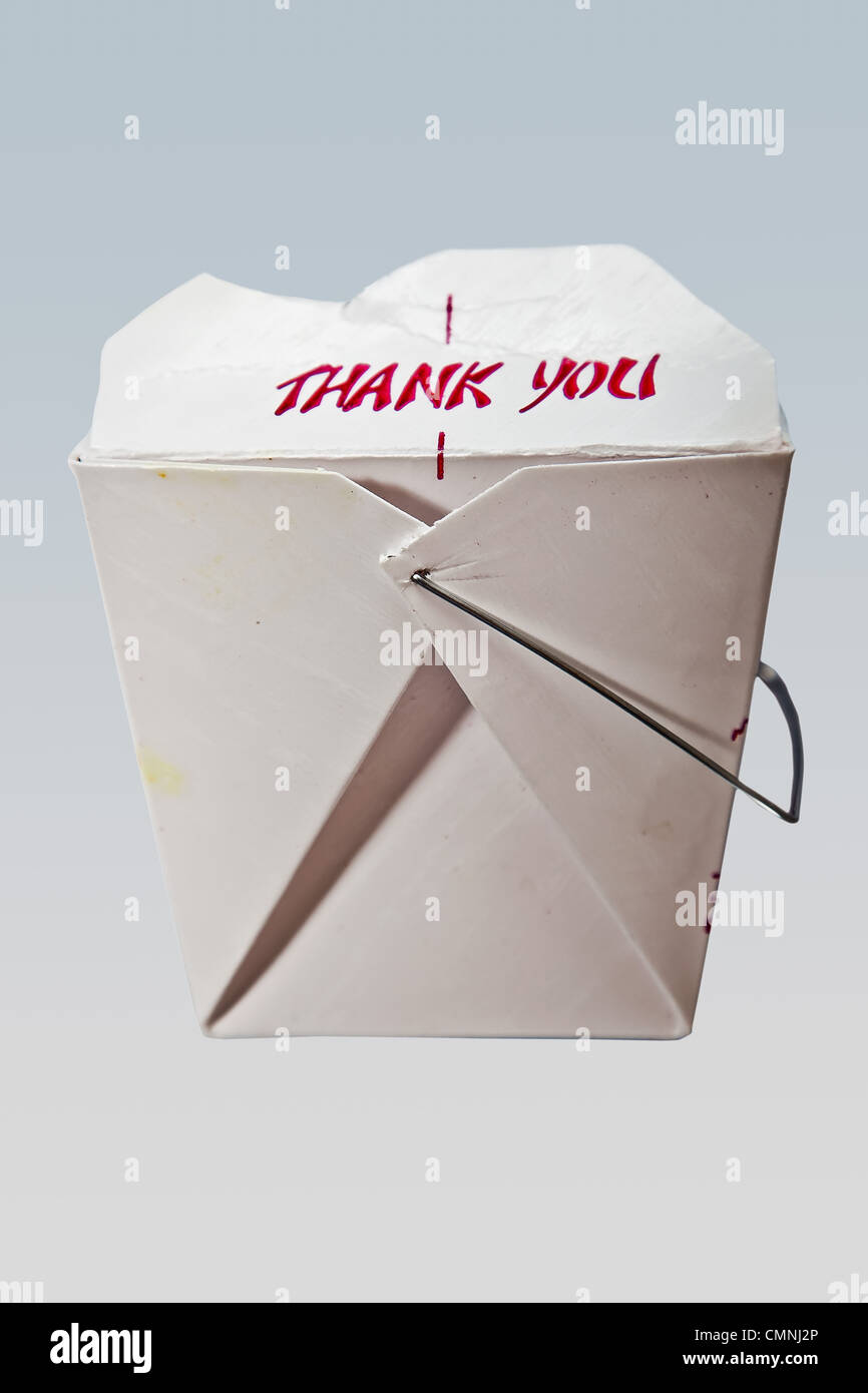 Used Chinese food take out box Stock Photo - Alamy
